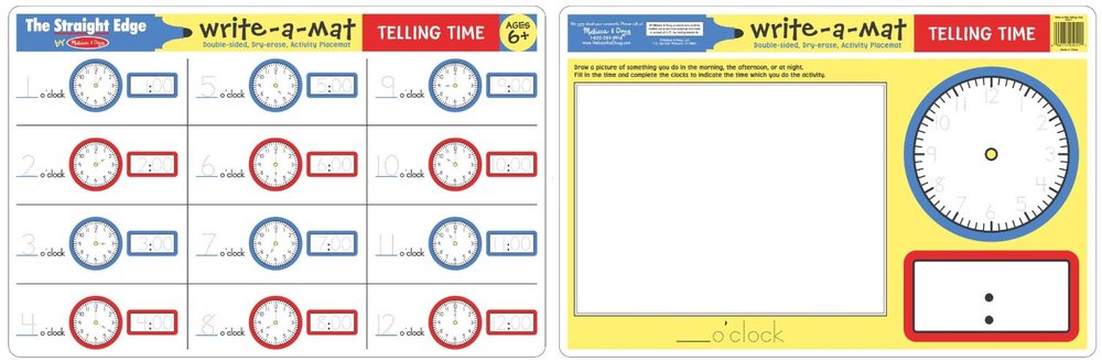 Write-A-Mat Telling Time - Toy Sense