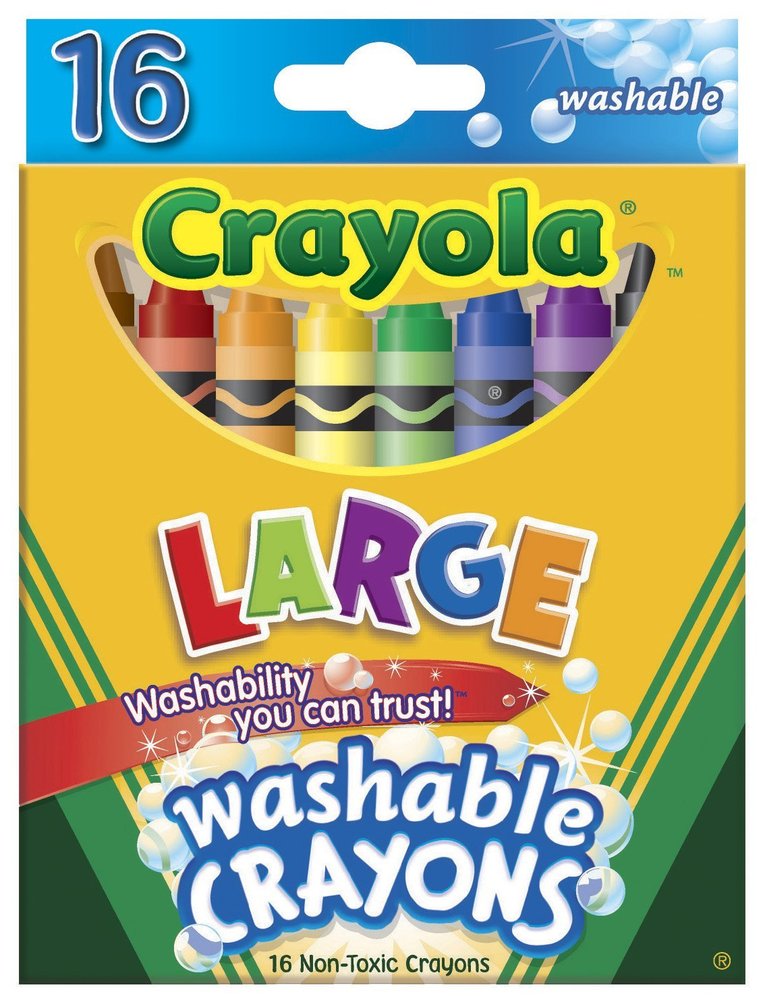 16 Large Washable Crayons - Toy Sense