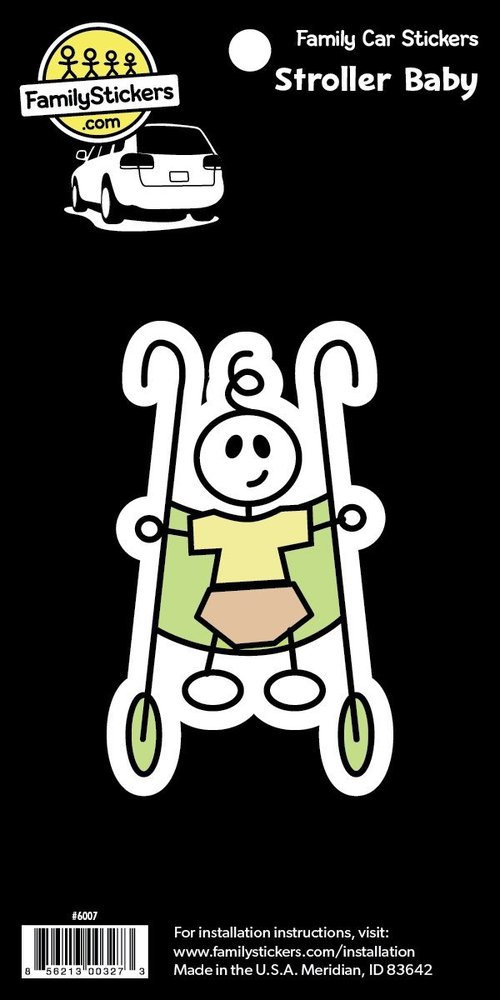Family Car Stickers - Baby in Stroller Colour - Toy Sense