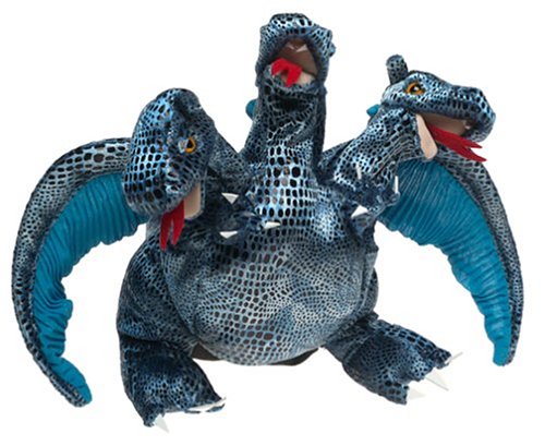 Blue Three Headed Dragon Puppet Toy Sense