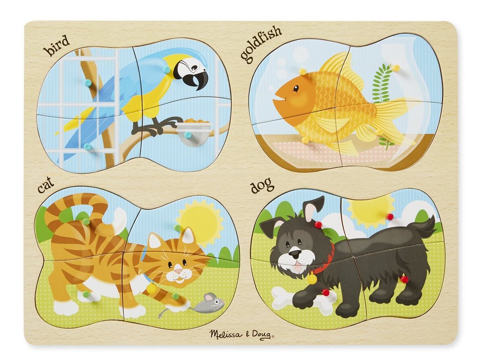 4-in-1 Pets - Wooden Puzzle 4 x 4 pieces - Toy Sense