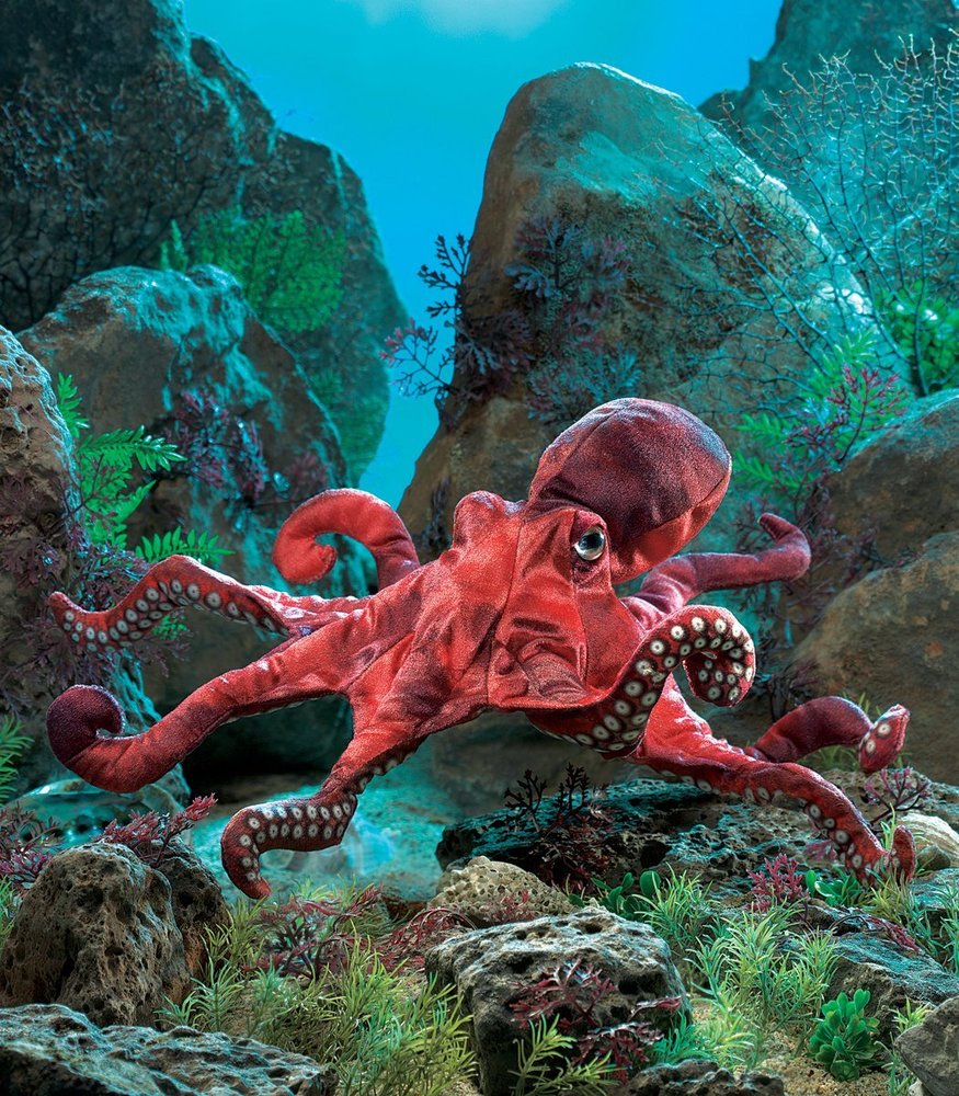 Red Octopus Puppet - Toy Sense