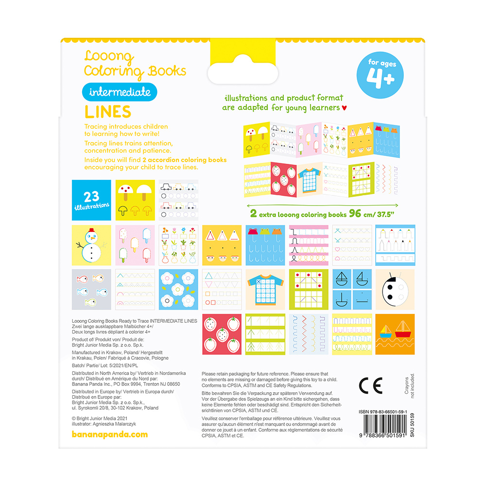 Looong Coloring Book - Intermediate Lines - Toy Sense