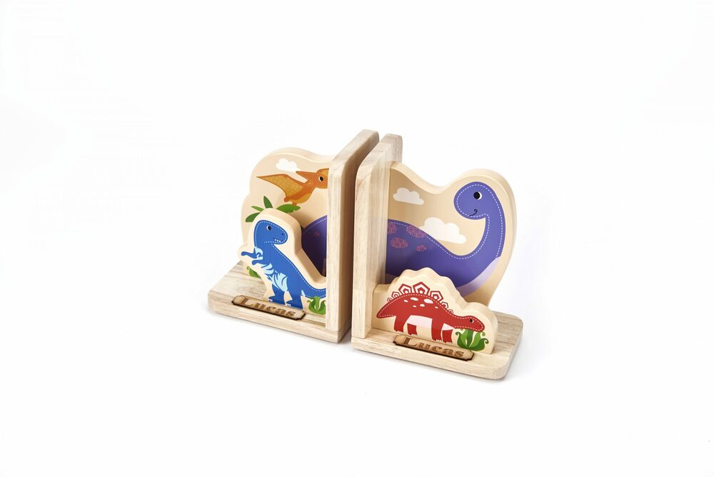 Wooden Dinosaur Bookends - Toy Sense