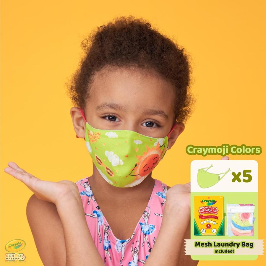Crayola Kids Reusable Cloth Face Mask Set - Craymoji Colors - Retired ...
