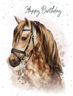 Hopper Studios Greeting Card - Brown Horse Happy Birthday - Toy Sense