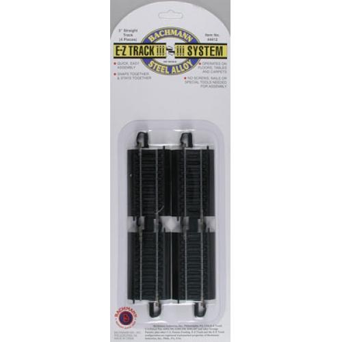 Bachmann Trains EZ-Track 3in Straight 4pk Steel - Toy Sense
