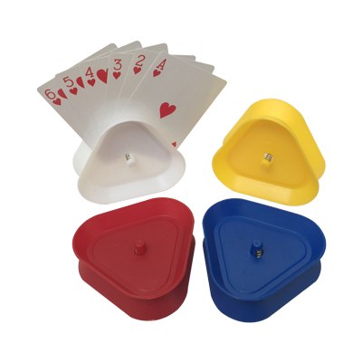 4 Triangle Playing Card Holders. - Toy Sense
